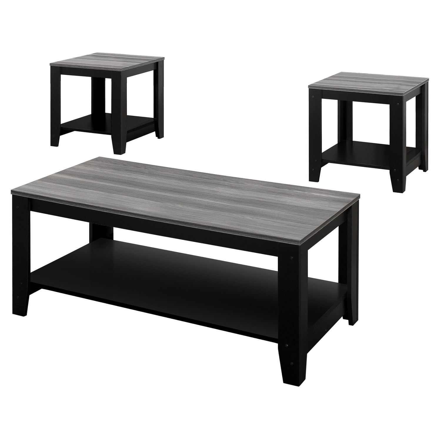 Black Grey Top Table Set 3Pcs Set - Walmart.com