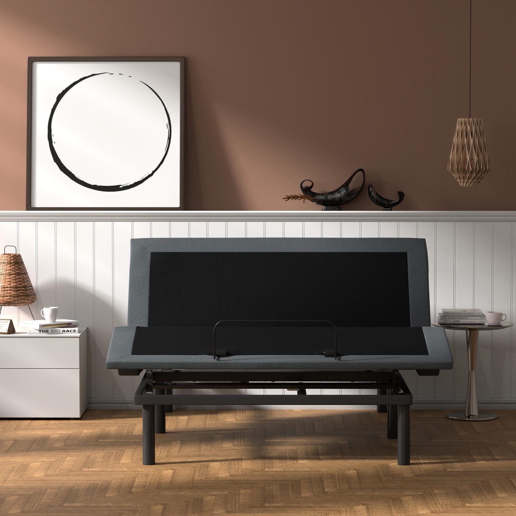 Black Grey Twin XL - Wireless Remote Control - Bedroom Setting - Easy ...