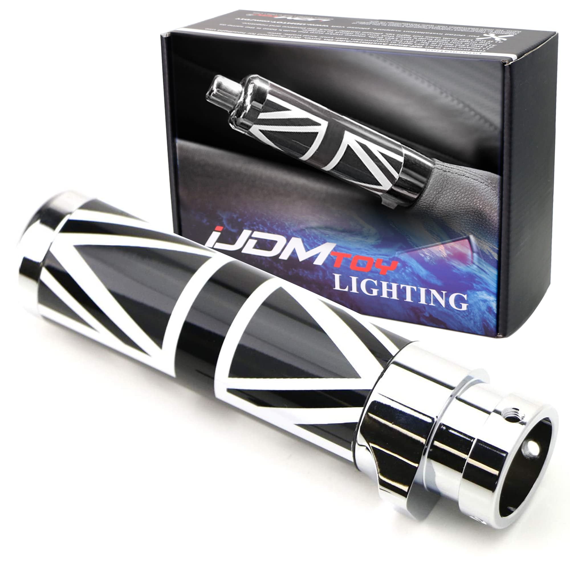 Black/Grey UK Union Jack Flag Alloy Metal Handbrake For Gen1/Gen2 Mini ...