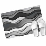 Black Grey Waves Door Mat Abstract Water Ripple Non Slip Absorbent ...