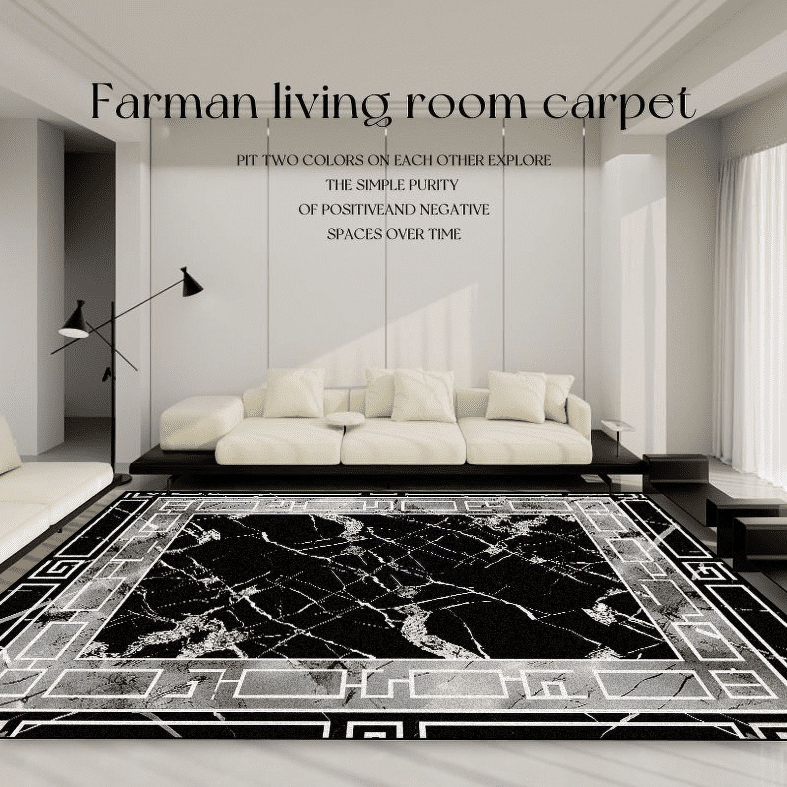 Black Grey ration Home Carpets Living Room Marble Rugs Sofa Area ...
