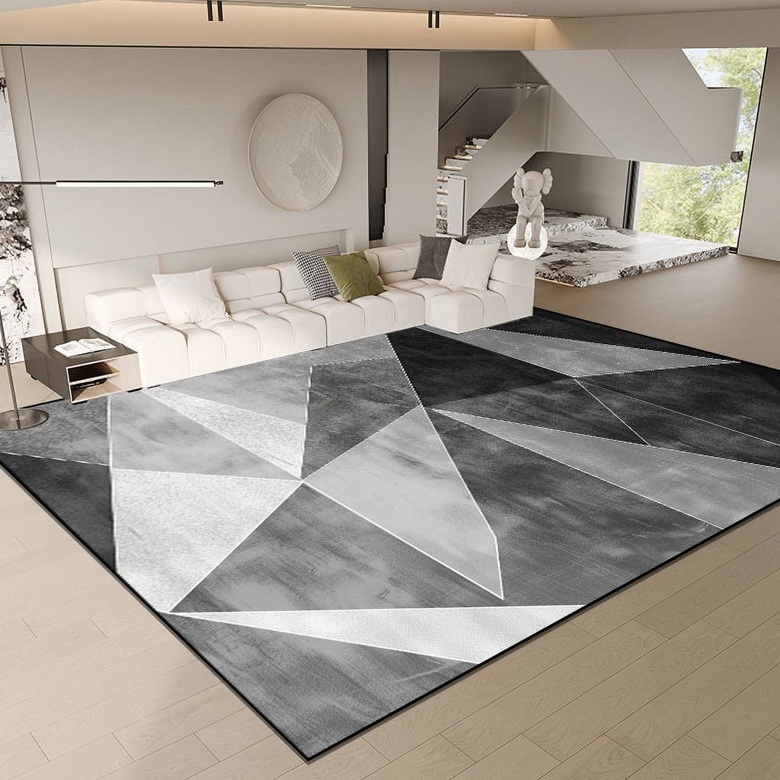 Black Grey ration Home Carpets Living Room Sofa Area Rug Light Luxury ...