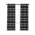 Black Grid Blackout Curtains for Bedroom Living Room, Minimalist Pitch ...