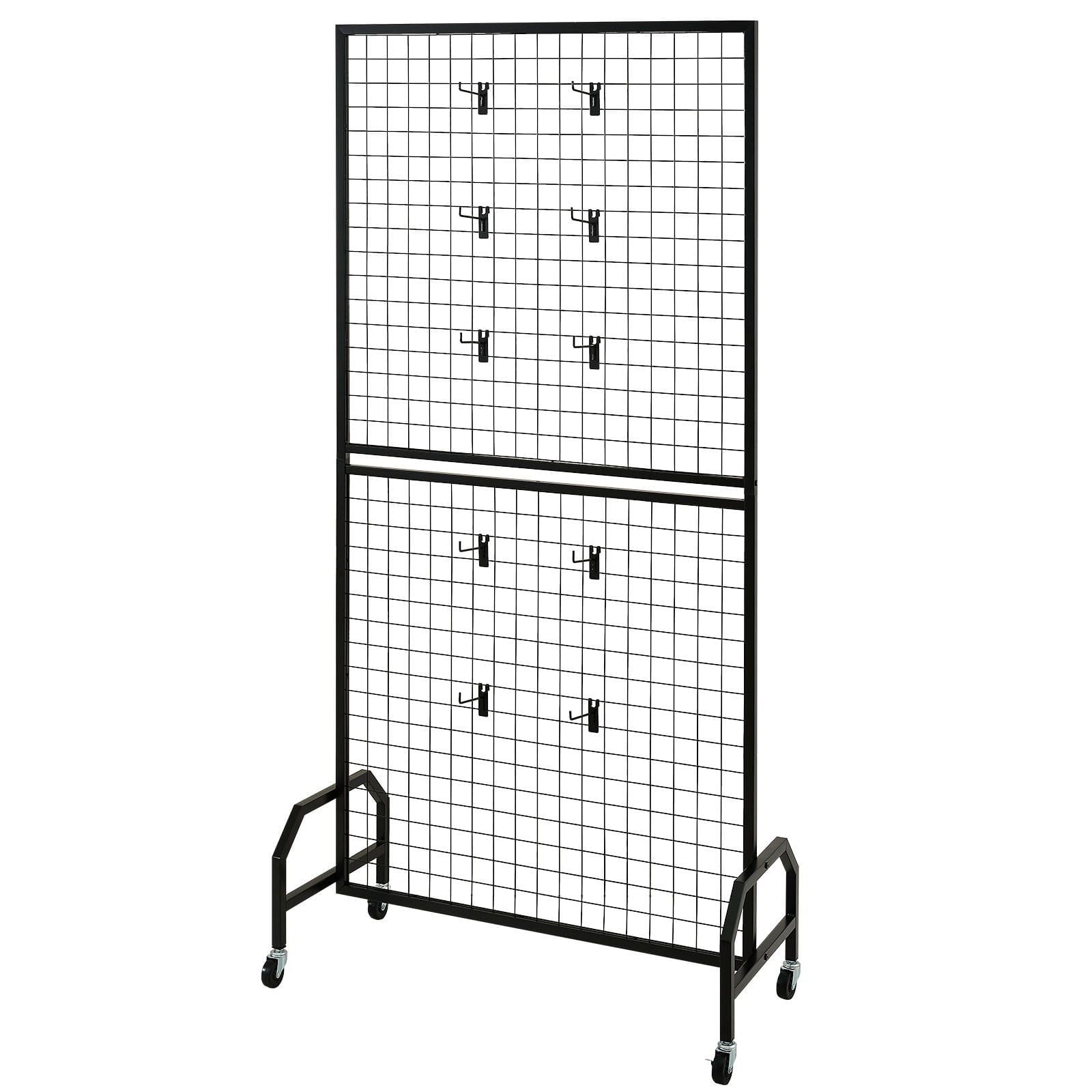 Black Grid Wall Display on Wheels, 2 Panels 2.9ft x 5.9ft Each ...