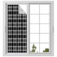 Black Grid Window Privacy Film Minimalist Pitch Black Plaid Stripes ...