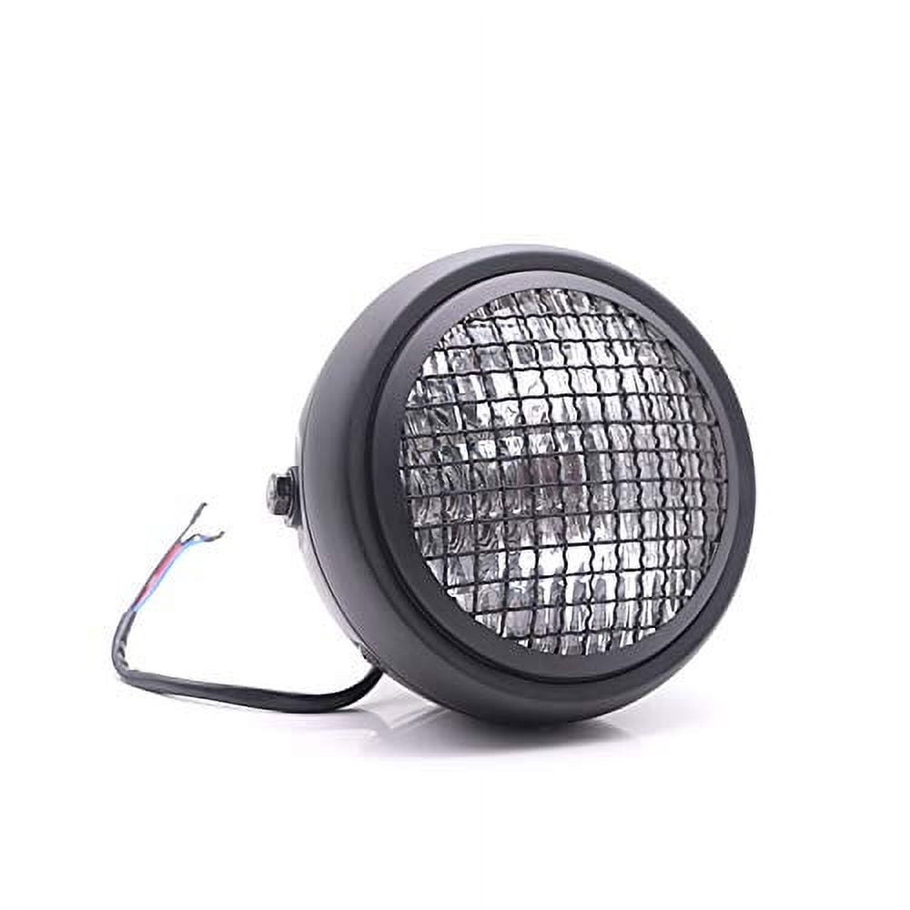 Black Grill Grid Headlight Lamp Retro Vintage For Cafe Racer Cruisers ...