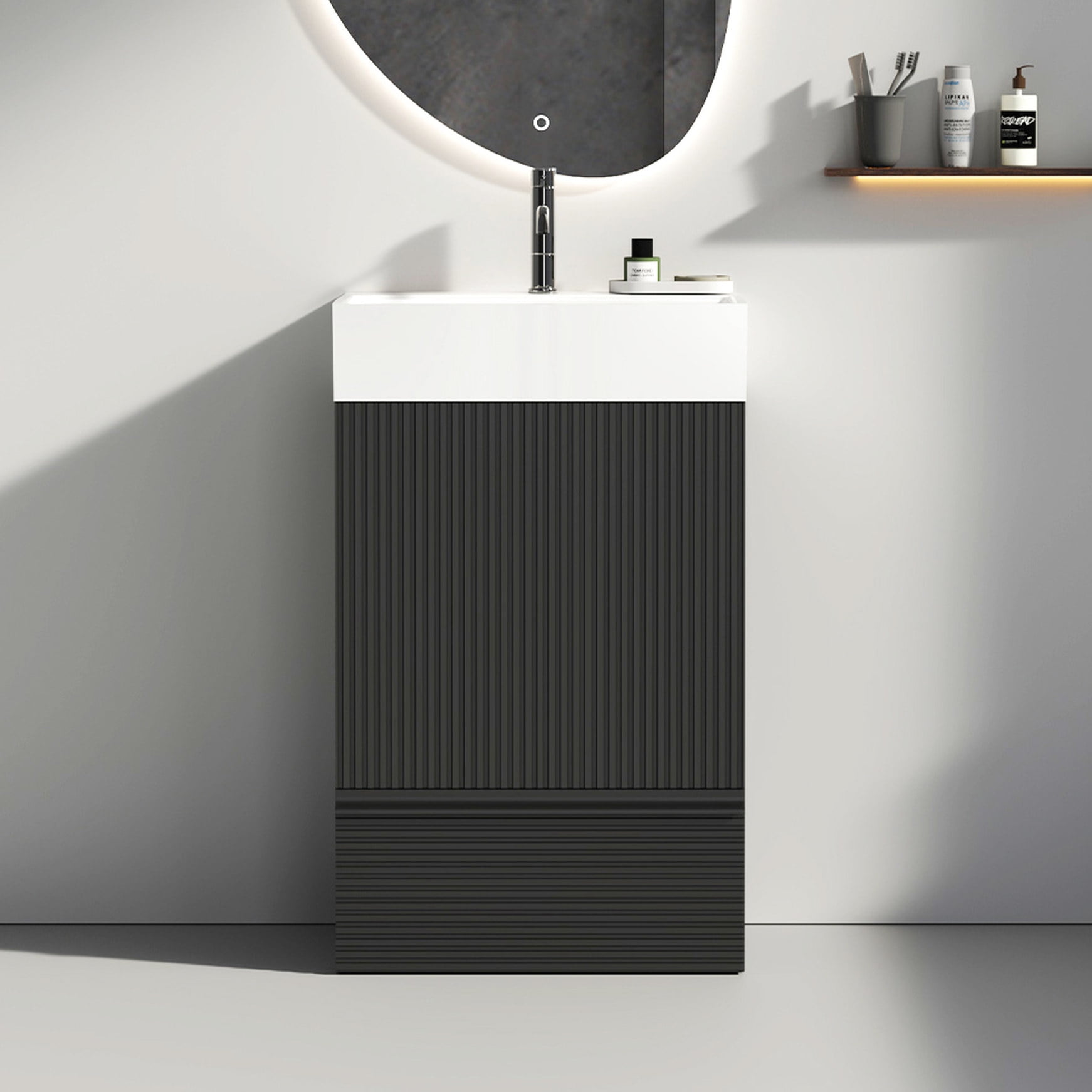 Black Grille - Patterned Vanity with 55 - lb Drawer Capacity - Heavy ...