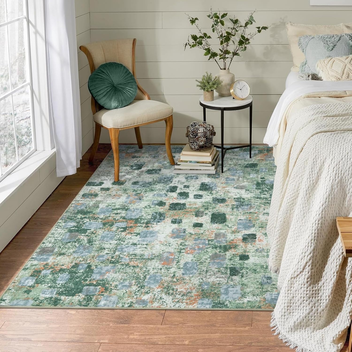 Moynesa 4'x6' Abstract Area Rugs, Washable Rug for Bedroom Ultra-Thin ...