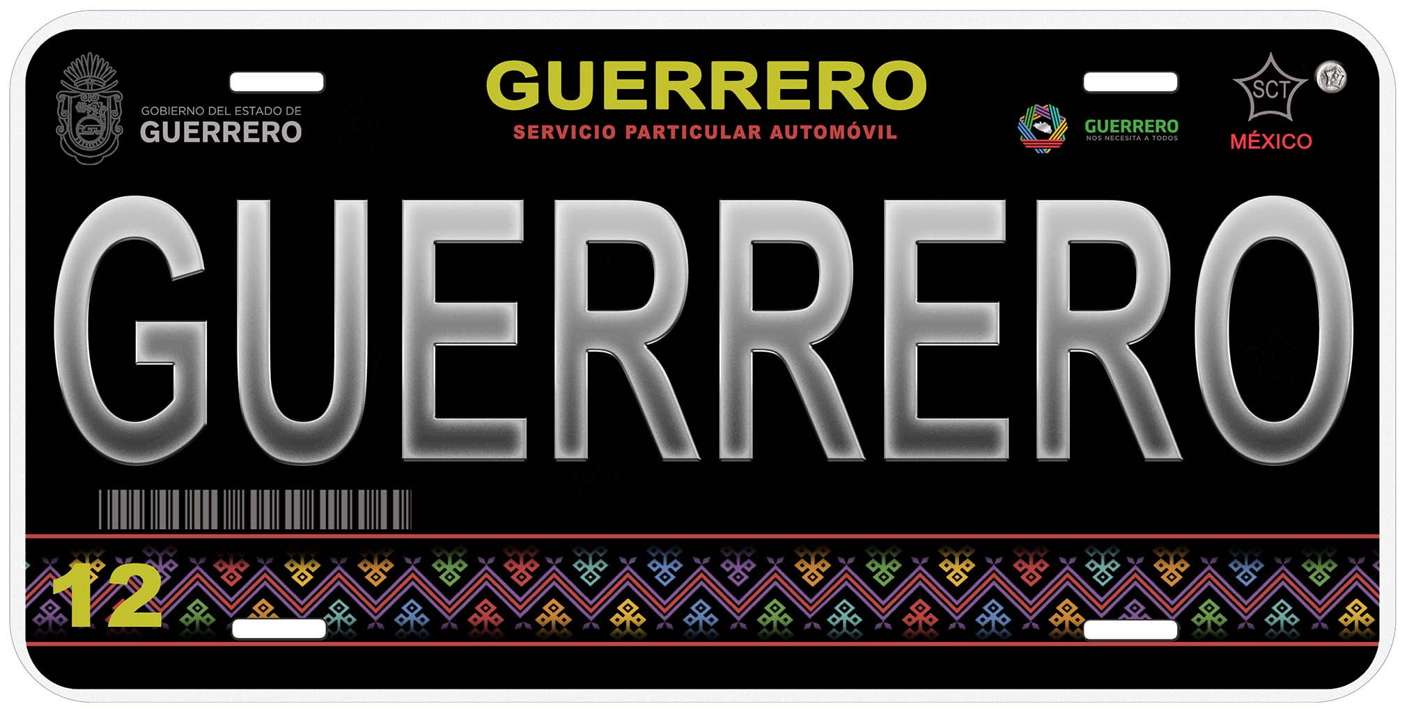 Black Guerrero Mexico Novelty Car License Plate - Walmart.com