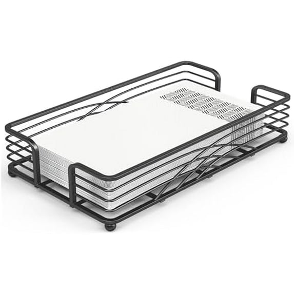 Black Guest Towel Holder Tray for Bathroom – Disposable Paper Hand ...