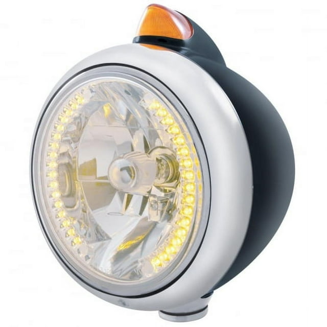 Black Guide 682-C Headlight H4 With 34 Amber LED & Original Style LED ...