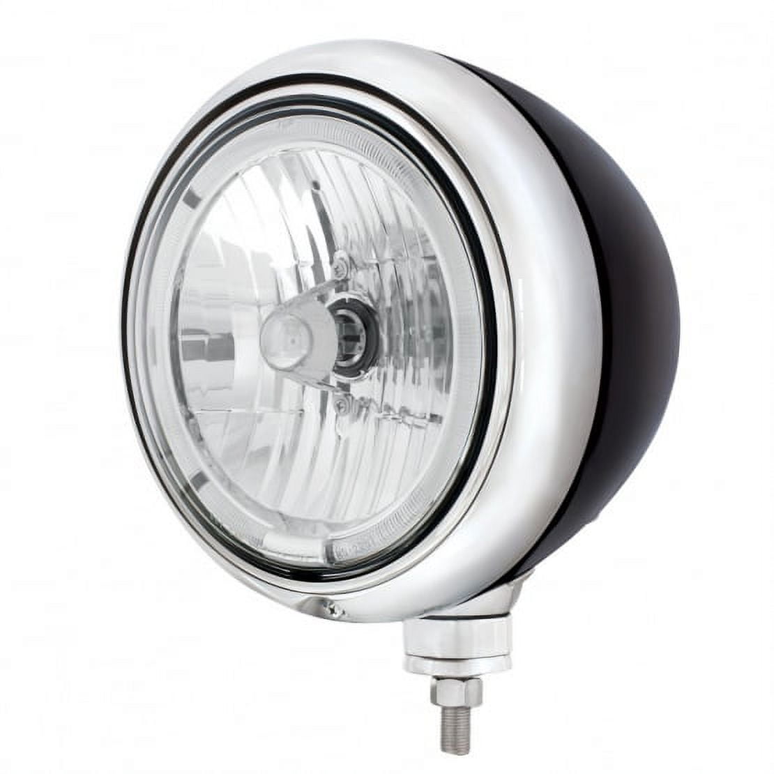 Black Guide Headlight 9007 Bulb With White LED Halo Rim - Walmart.com