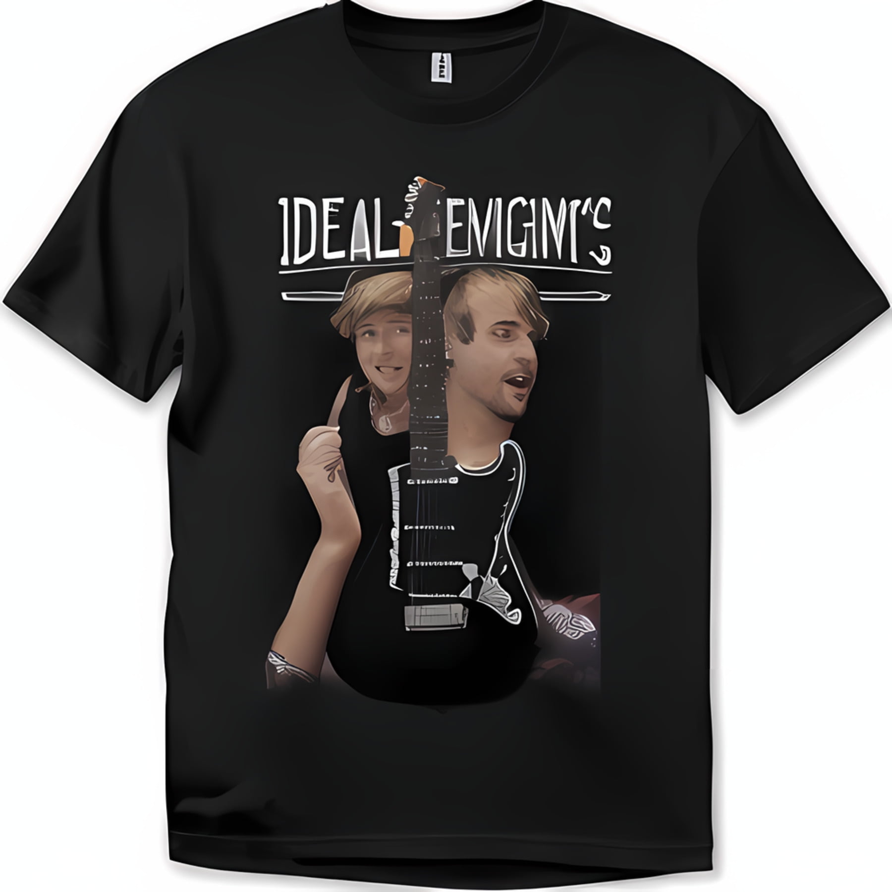 Black Guitar Graphic T-Shirt Ideal EMG/M'S Design for Music Lovers and ...