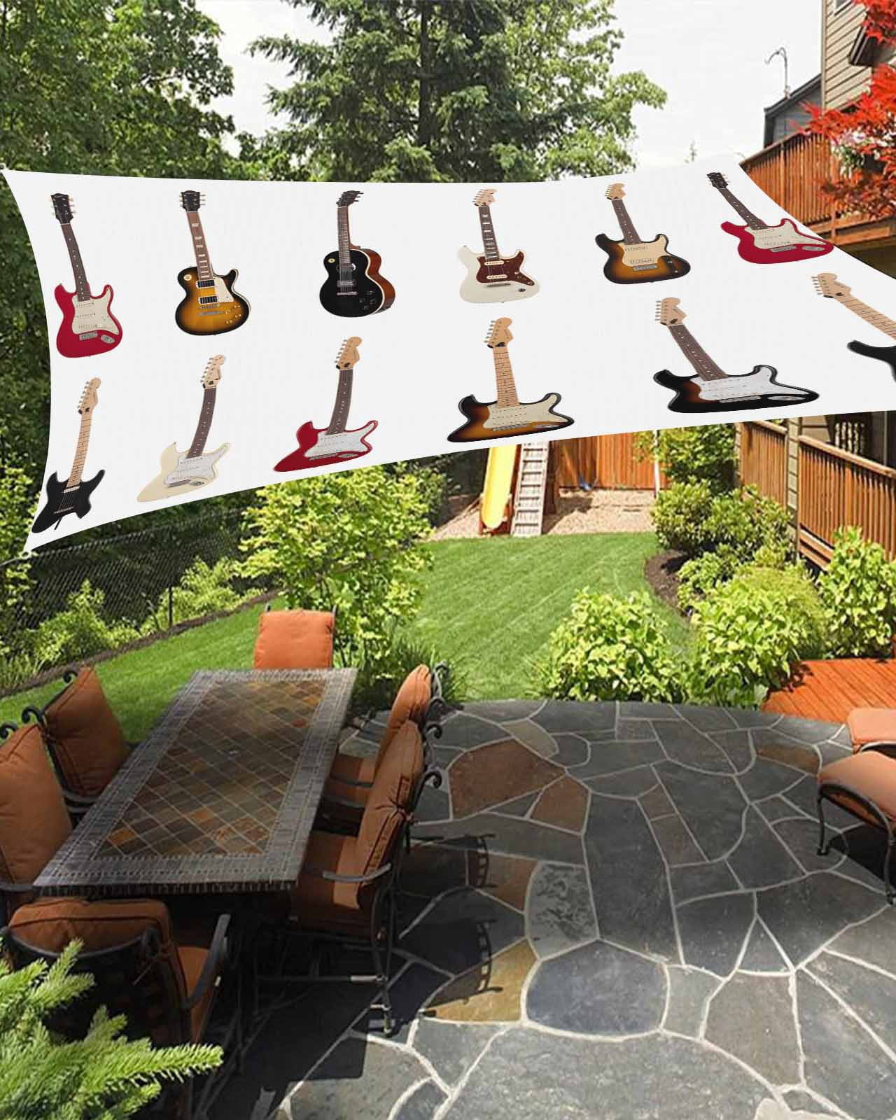 Black Guitar Sun Shade Sail 12'X16' Music Instrumentation Abstract ...