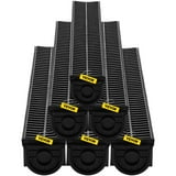 Black HDPE Surface Drain Channel 6-Pack, 5.9"x5.1" Profile with Plastic ...