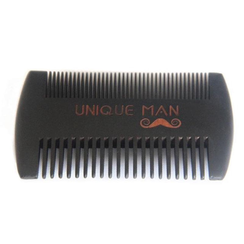 Black Hair Beard Comb Anti-Static Man Wood Comb Wet Dry Curly Thick ...