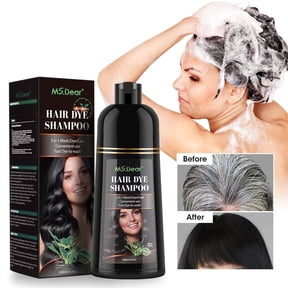 Black Hair Dye Shampoo 3-in-1: Hair Color Shampoo for 100% Gray Hair ...