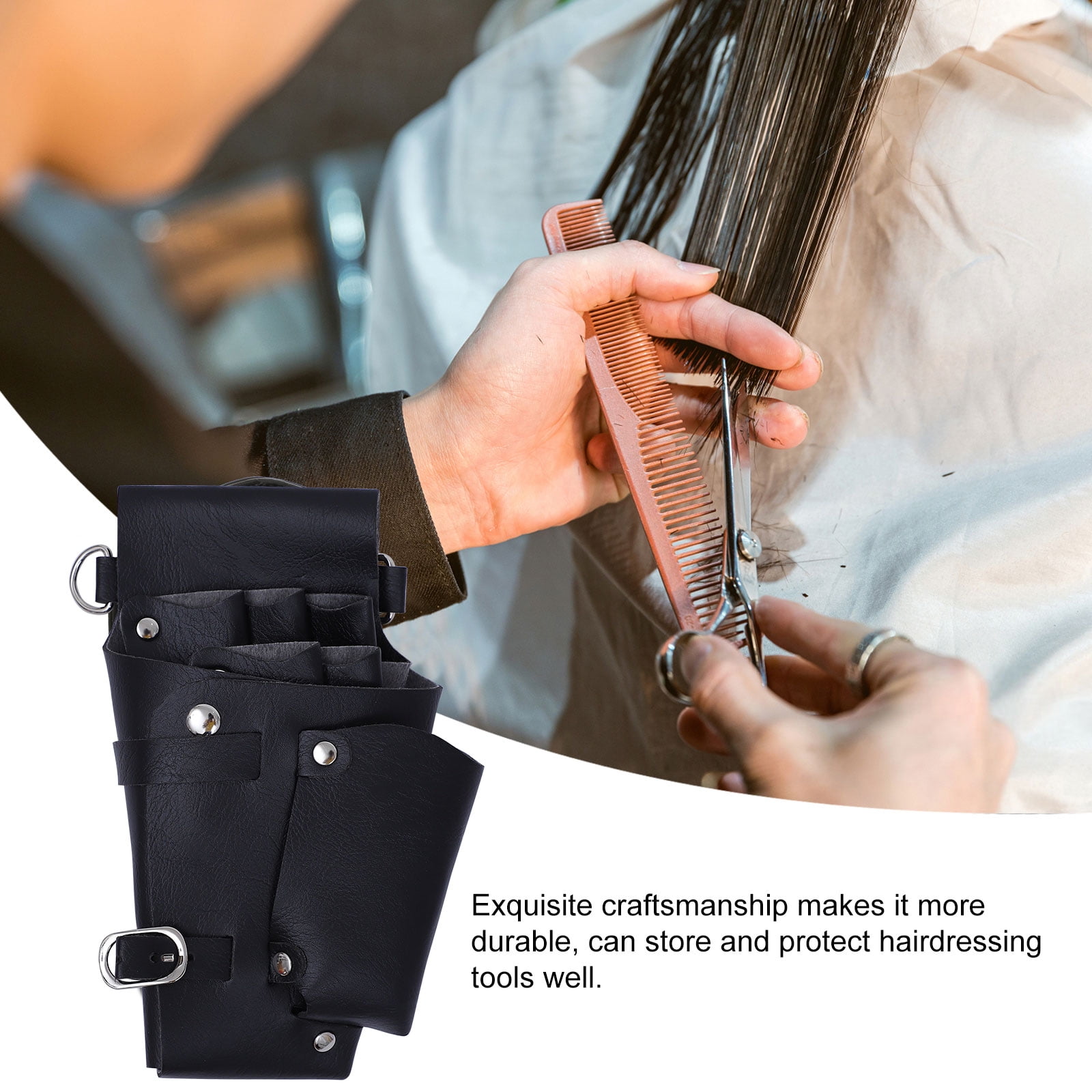 Black Hair Scissor Holster1 Pc Black Hair Scissor Holster Pouch Waist Shoulder Belt Barber ...