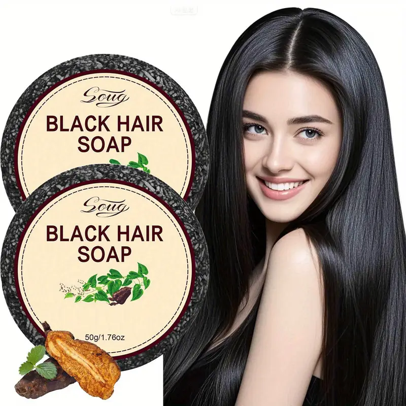 Black Hair Soap Shampoo Bar, containing Polygonum multiflorum, olive ...