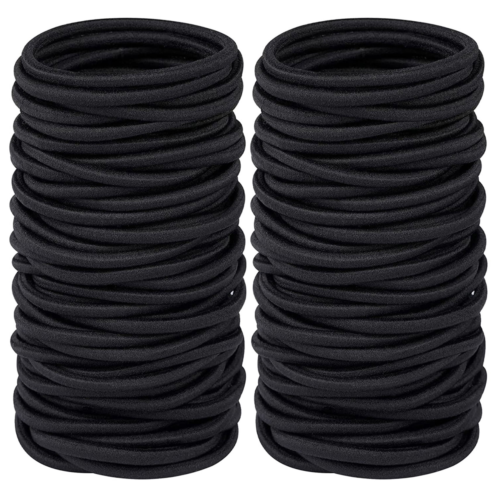 Black Hair Ties, 200 Pcs Snag Free Small Elastic Bands for Ponytail ...