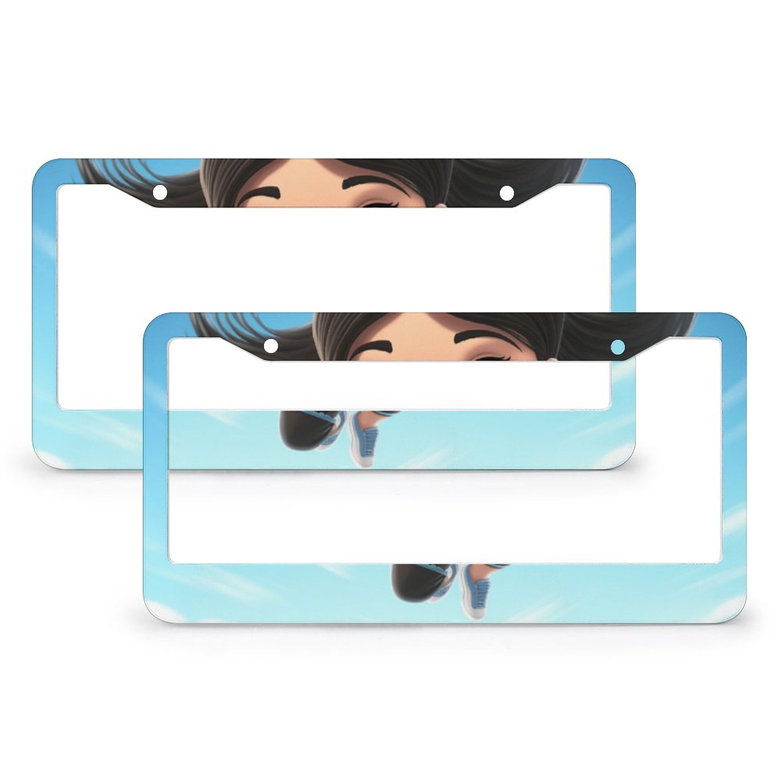 Black Haired Gymnast Girl Gymnastics License Plate Cover 2 Pcs Set ...