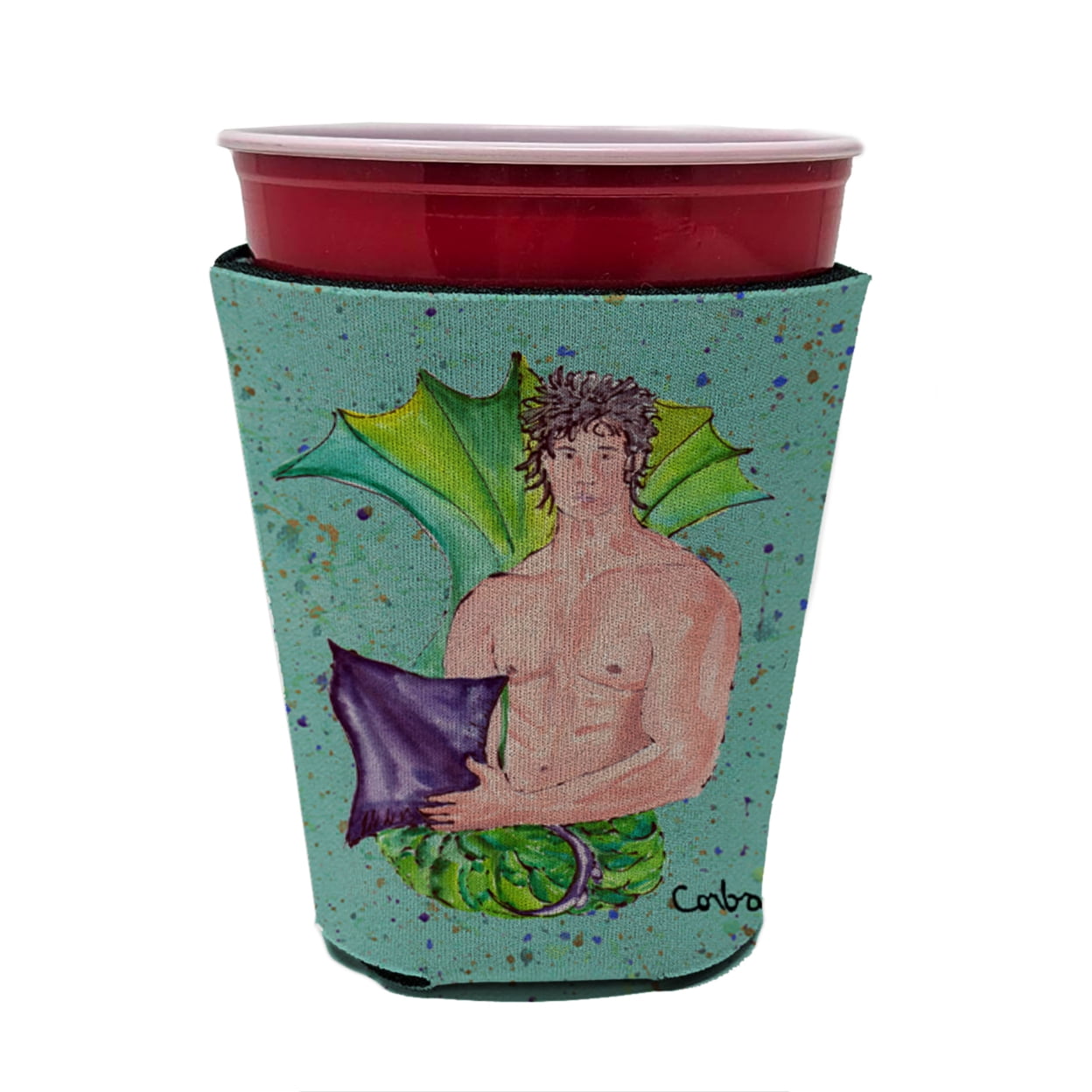 Black Haired Merman Red Cup Hugger - Walmart.com