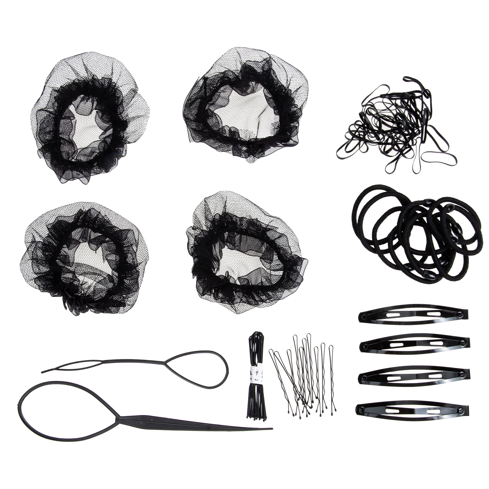 Black Hairnet Styling Nets Leagues Invisible Bun Set Girls Nylon ...