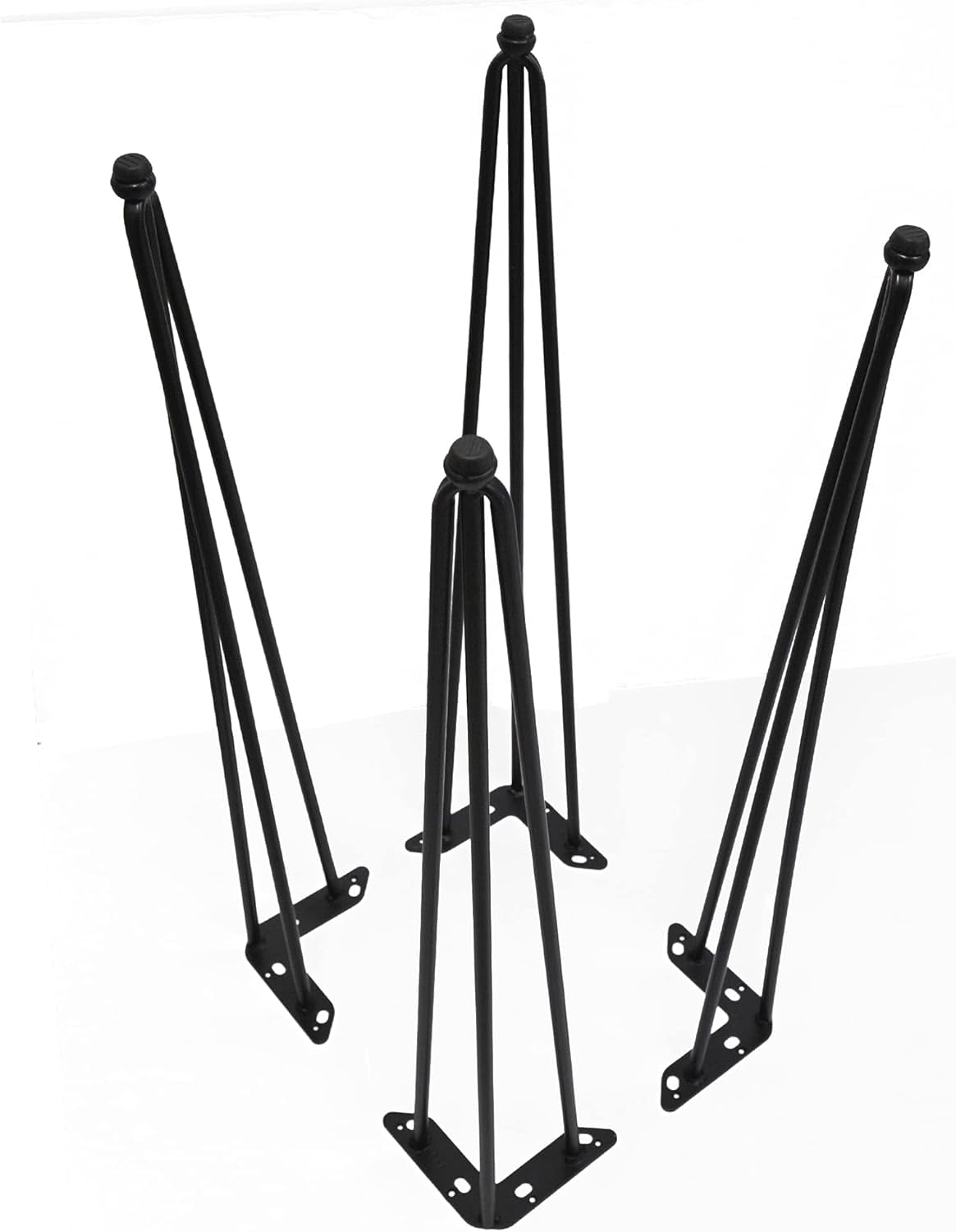 Black Hairpin Table Legs Set of Heavy Duty Metal and Adjustable Cushion ...