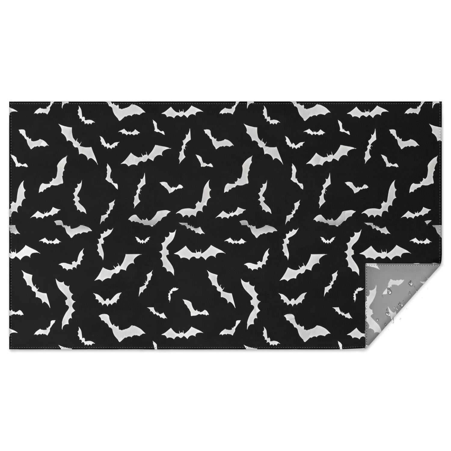 Black Halloween Bats with White Rectangle Tablecloth 60"x102 ...