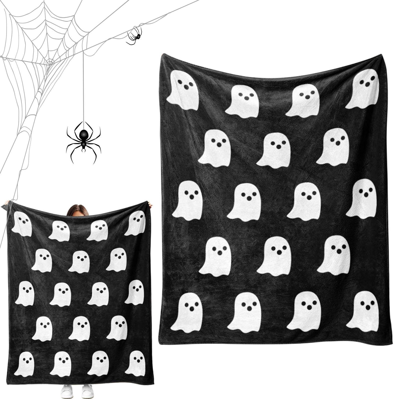 Black Halloween Blanket, Ghost Blanket Throw, Ghost Throw Planket ...