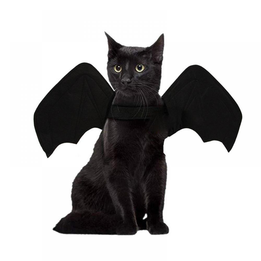 Black Halloween Cat Bat Wings Pet Costume,Black Bat Wings Pet Apparel ...