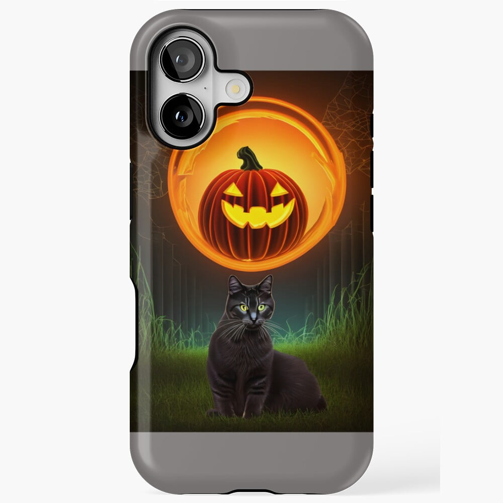 Black Halloween Cat Binx Artwork iPhone 17 16 15 14 13 12 11 Pro Max ...