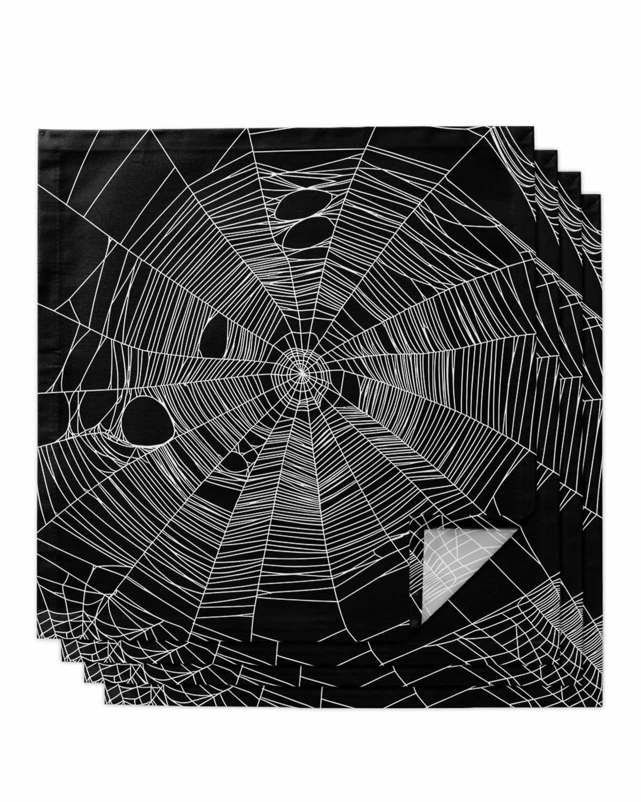 Black Halloween Cloth Napkins Set of 4 Reusable Dinner Napkins, Country ...