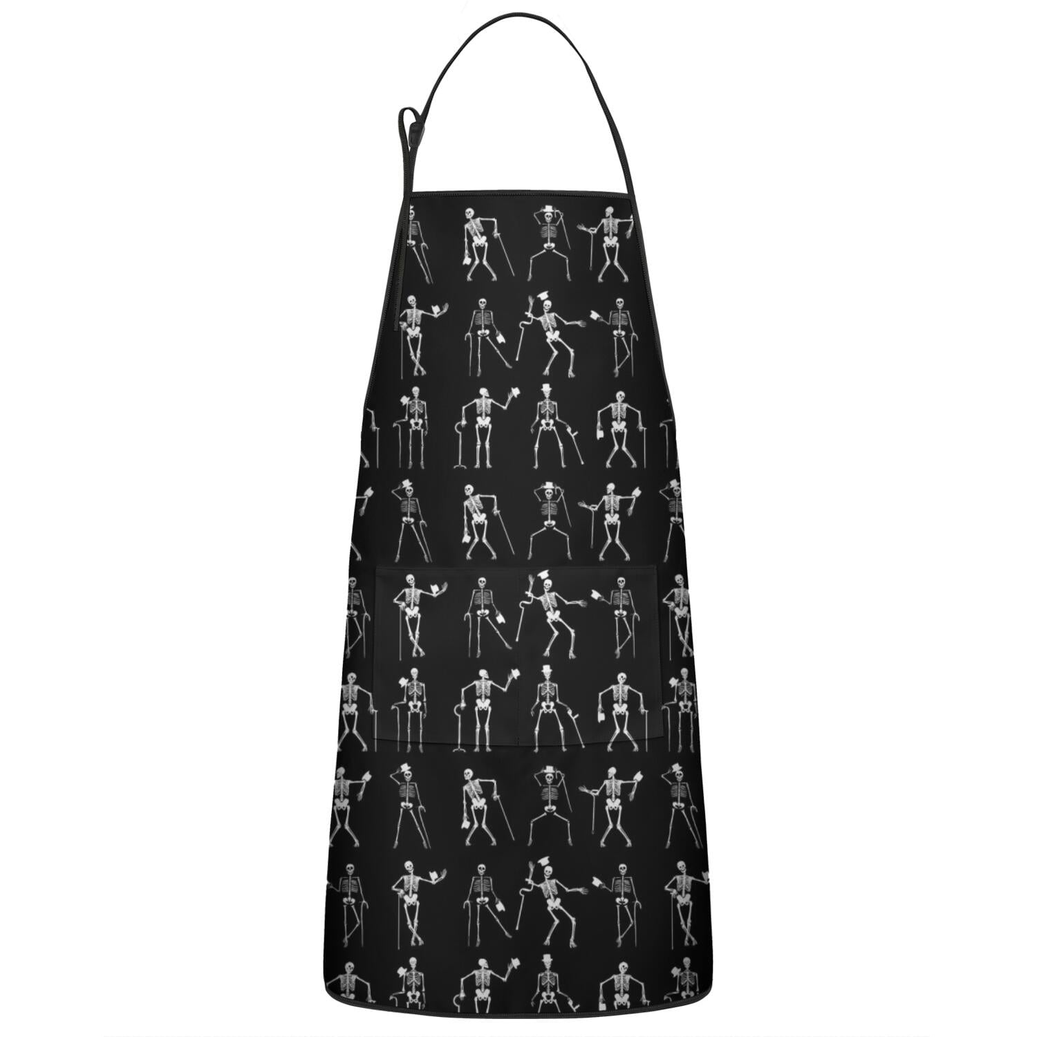 Black Halloween Dancing Skeleton Pattern Apron-Garden Aprons for Women ...