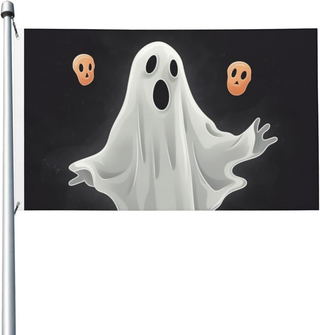 Black and Halloween Ghost Flag 3x5 ft Garden Flag Welcome Spring Summer ...