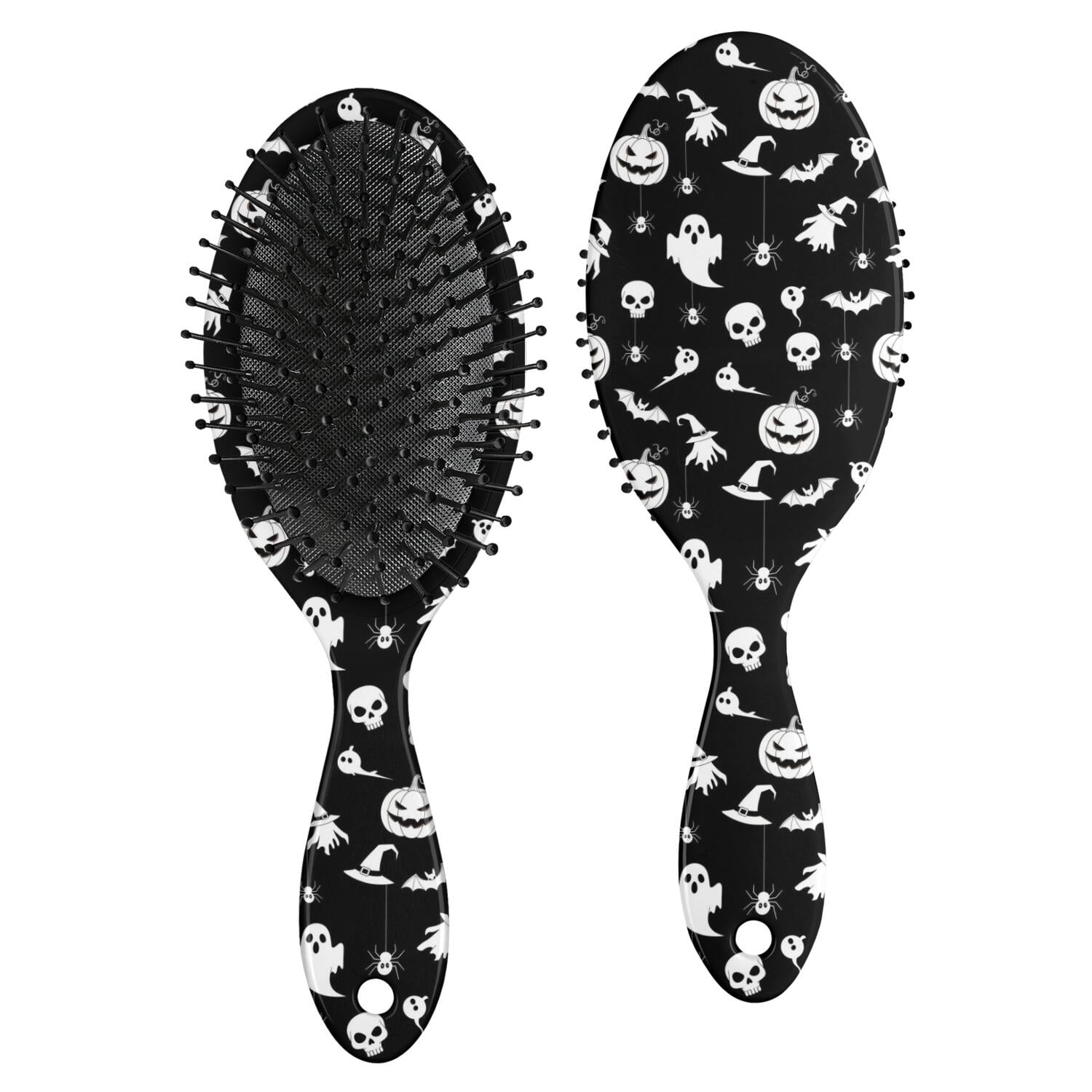 Black Halloween Ghost Pumpkin Pattern Hair Brush,Girls Detangling Hair ...