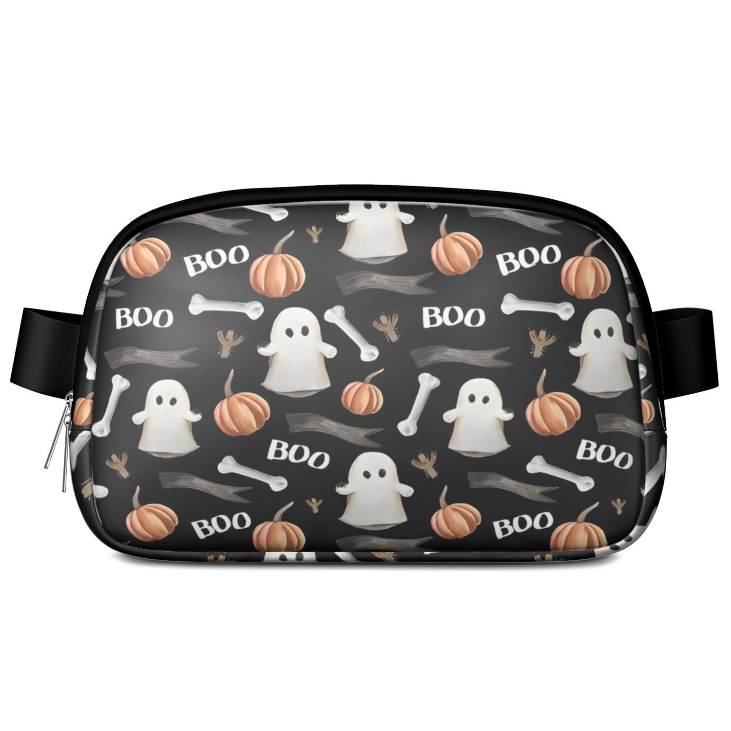 Black Halloween Ghosts Pumpkins and Bones Cute Fanny Packs for Women ...