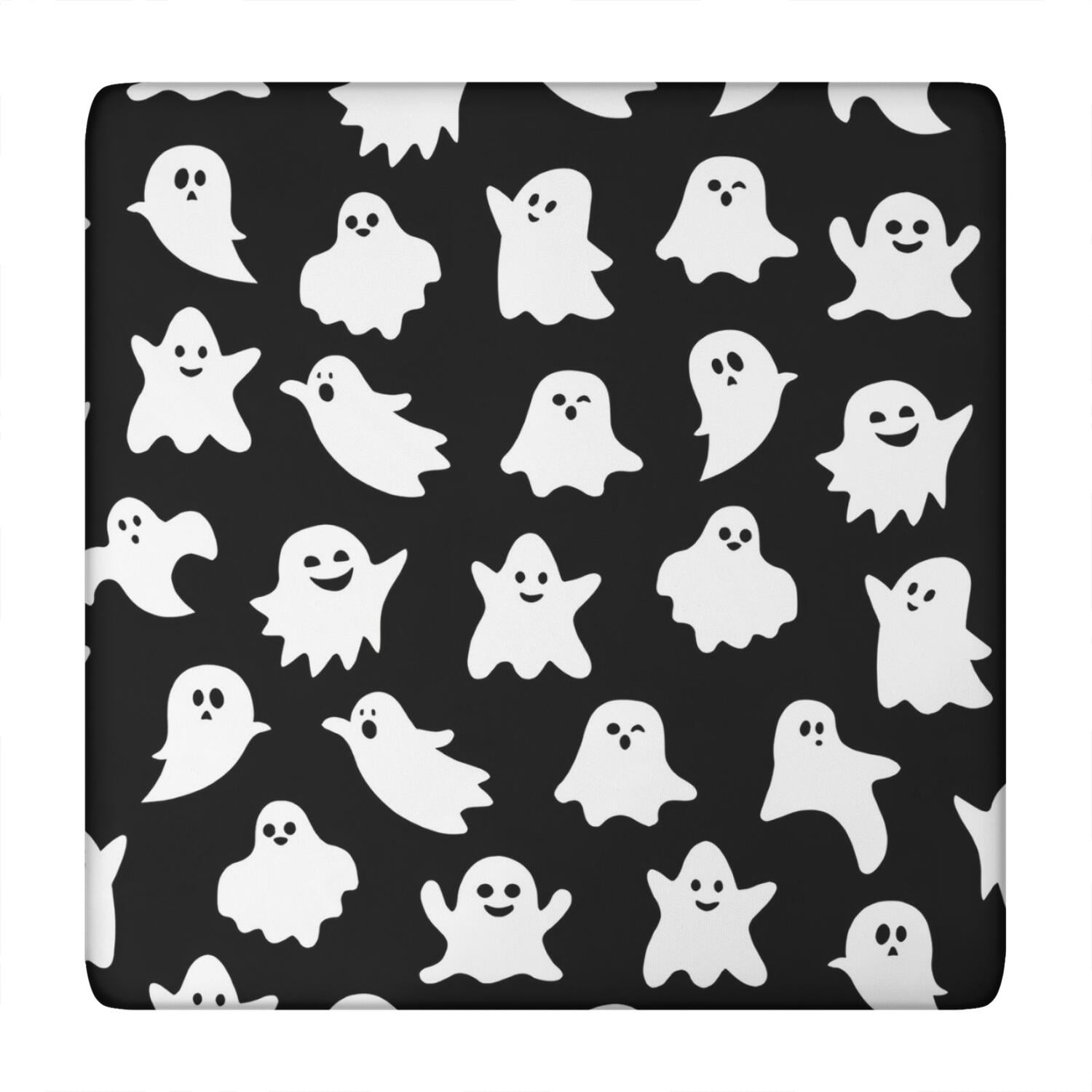 Black Halloween Ghosts Square Fitted Tablecloth with Elastic Edge ...