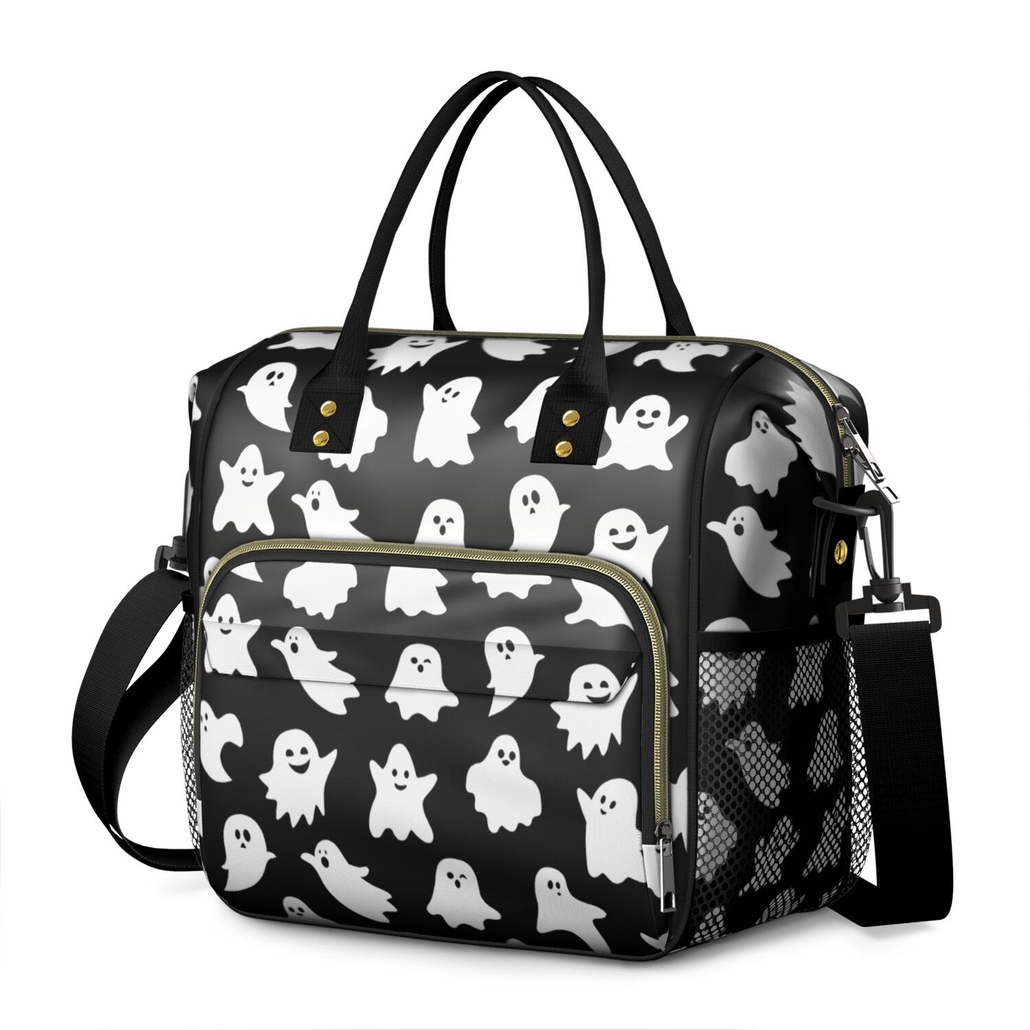 Black Halloween Ghosts Womens Lunch Box for Work,Insulated Large Lunch ...