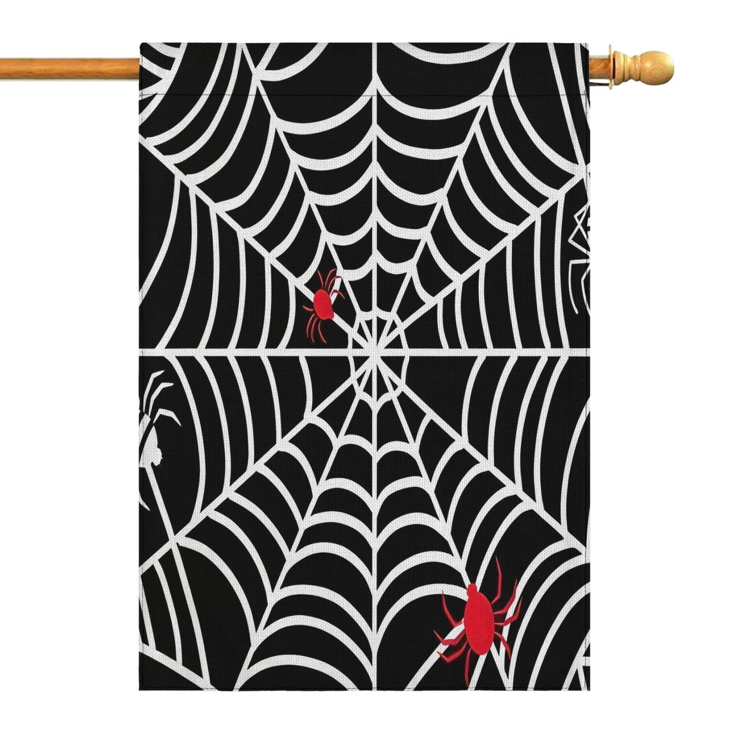 Black Halloween Spider Webs Fall Garden Flags 28"x40" Double Side,Small ...
