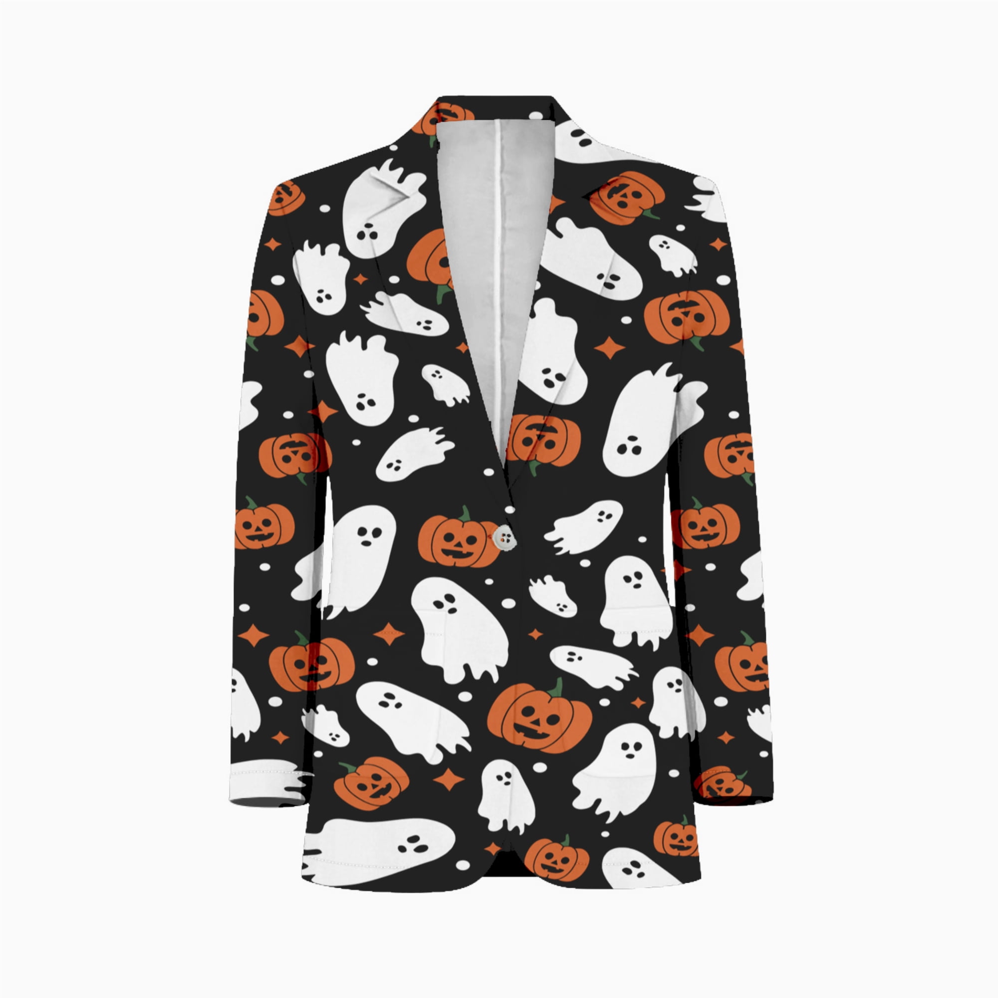Black Halloween background with pumpkin Men's Suit Blazer Casual Party ...