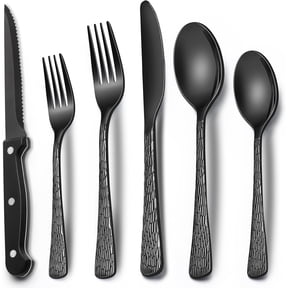 Knork 20-Piece Original Matte Finish Silverware Set, Hand Forged 18/0 ...