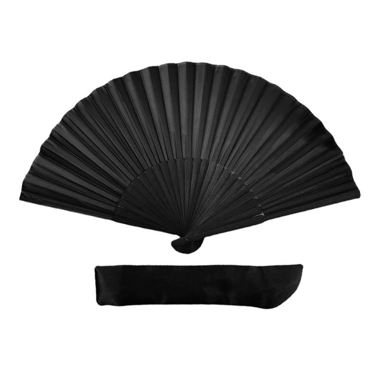 Black Hand Fan Bamboo Hand Fan Elegant Traditional for Halloween Dance ...