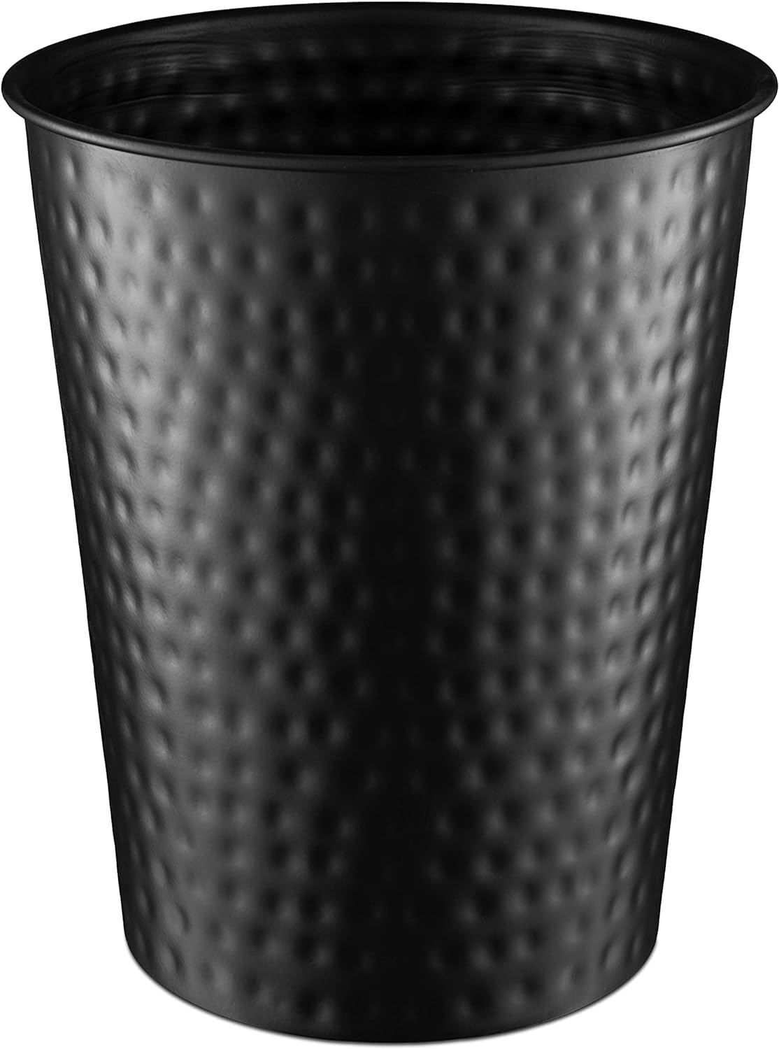 Black Hand Hammered Metal Wastebasket for Home Office Bedroom ...