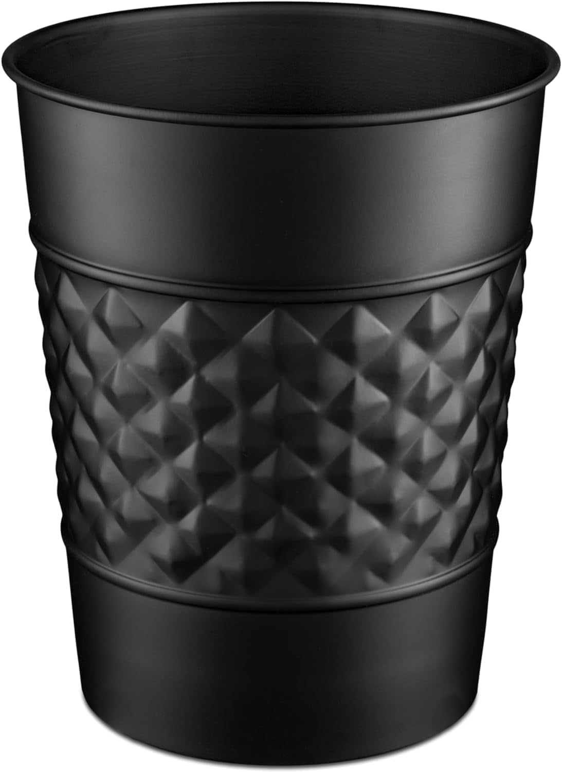 Black Handcrafted Metal Wastebasket for Home Office Bedroom, Decorative ...