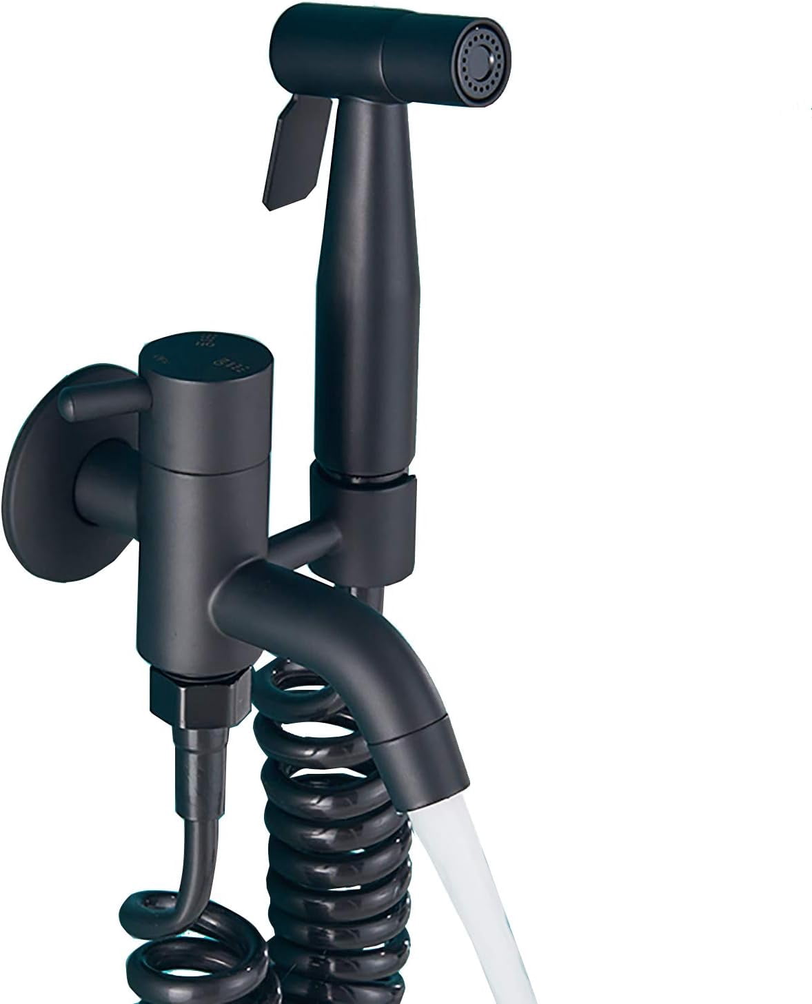 Black Handheld Bidet Sprayer for Toilet with Single Cold Water ...