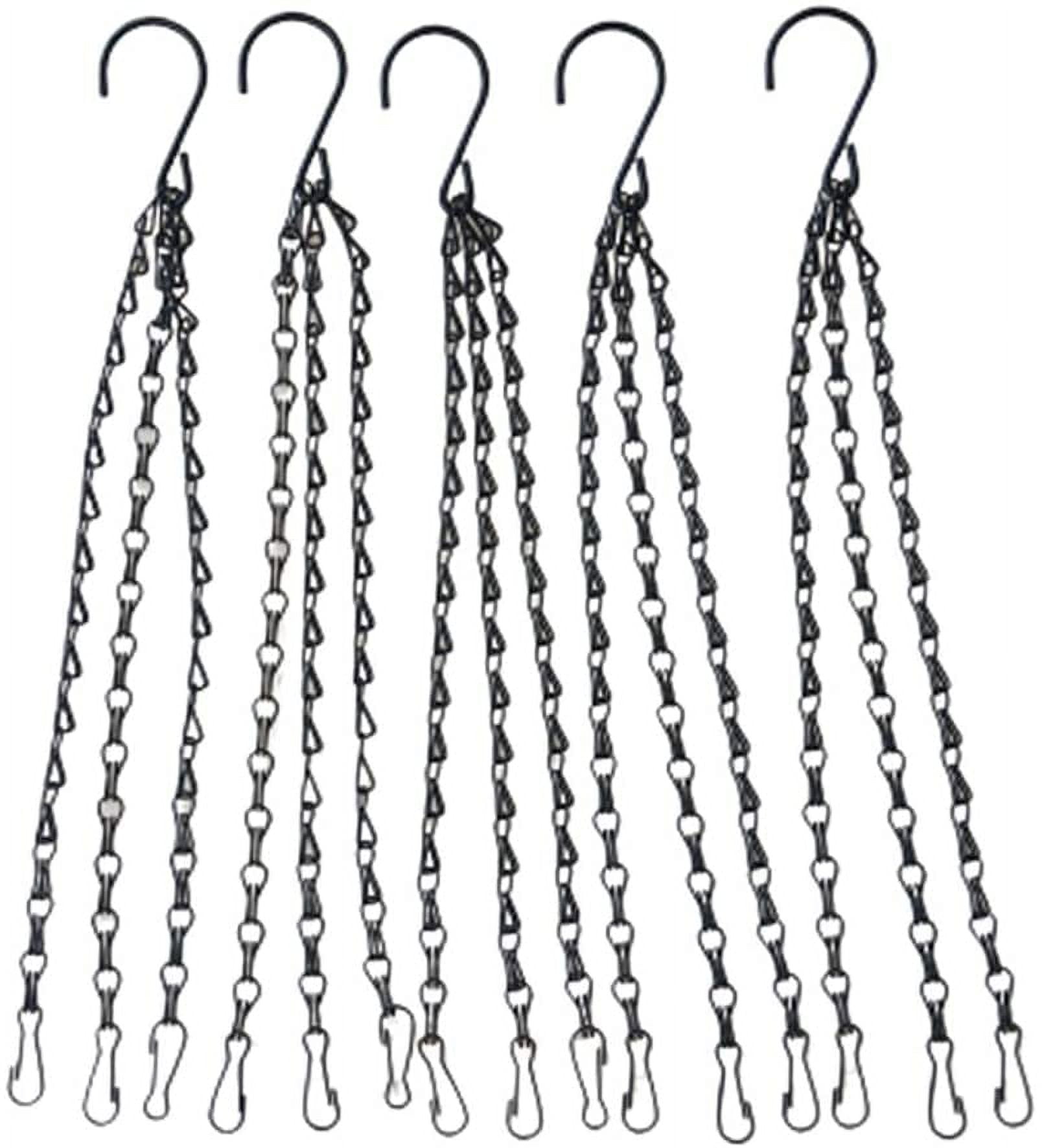 Black Hanging Basket Chains 3 Leads Flower Plant Pot Replacement Chain ...