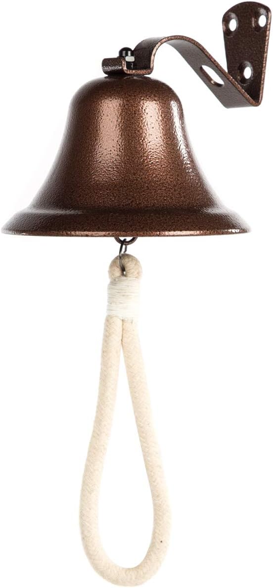 Black Hanging Dinner Bell with Outdoor Mount, Indoor Use, Nautical/Door ...