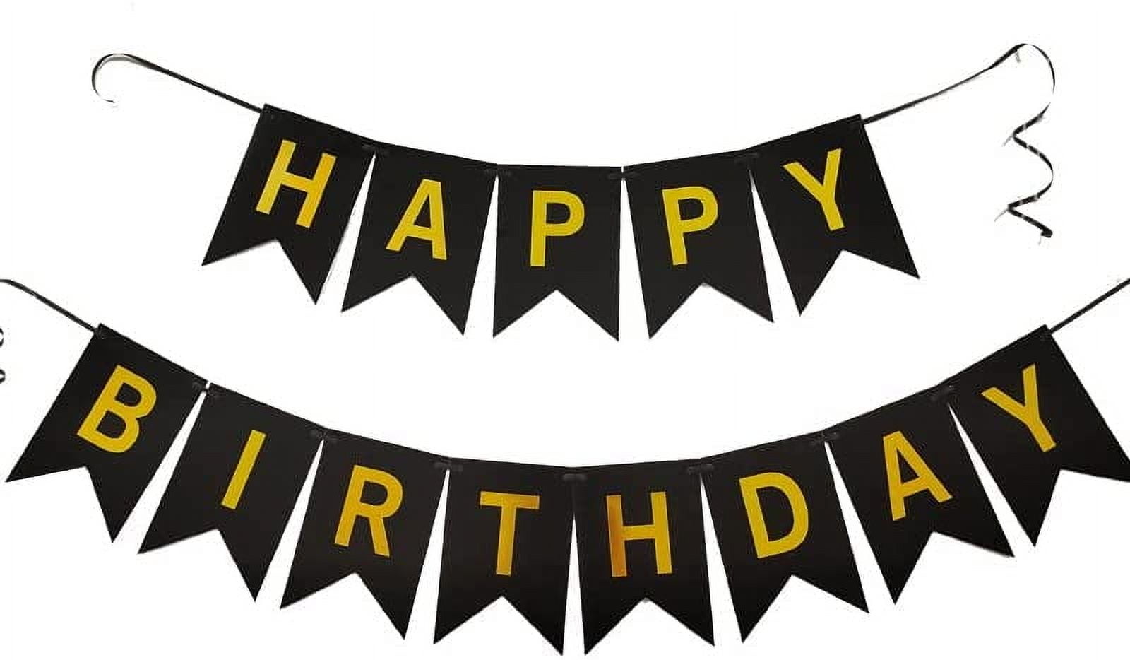 Black Happy Birthday Banner | Happy Birthday Banner for Men | Kids Boy ...