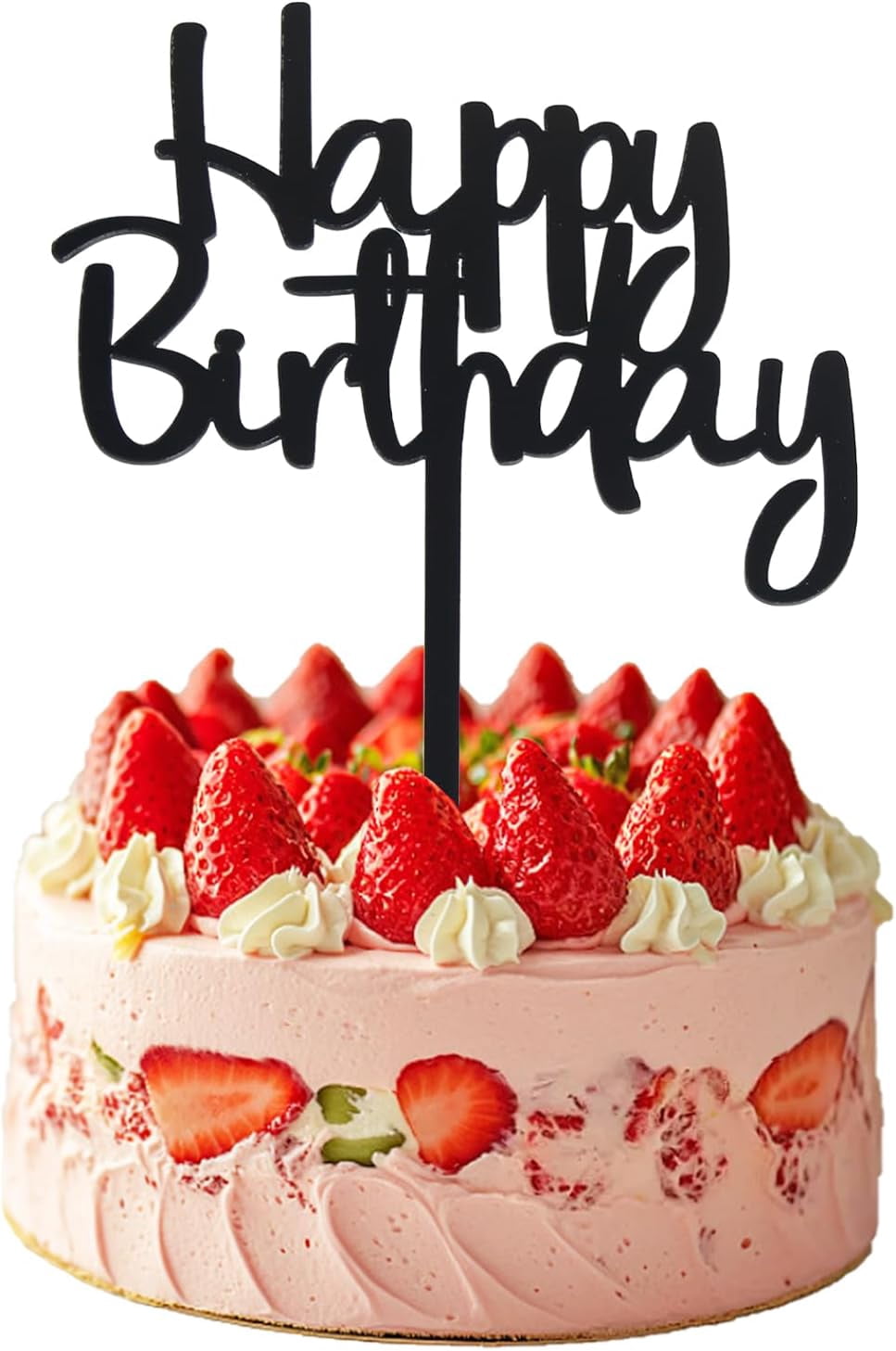 Black Happy Birthday Cake Acrylic Birthday Party Cake Decoration ...